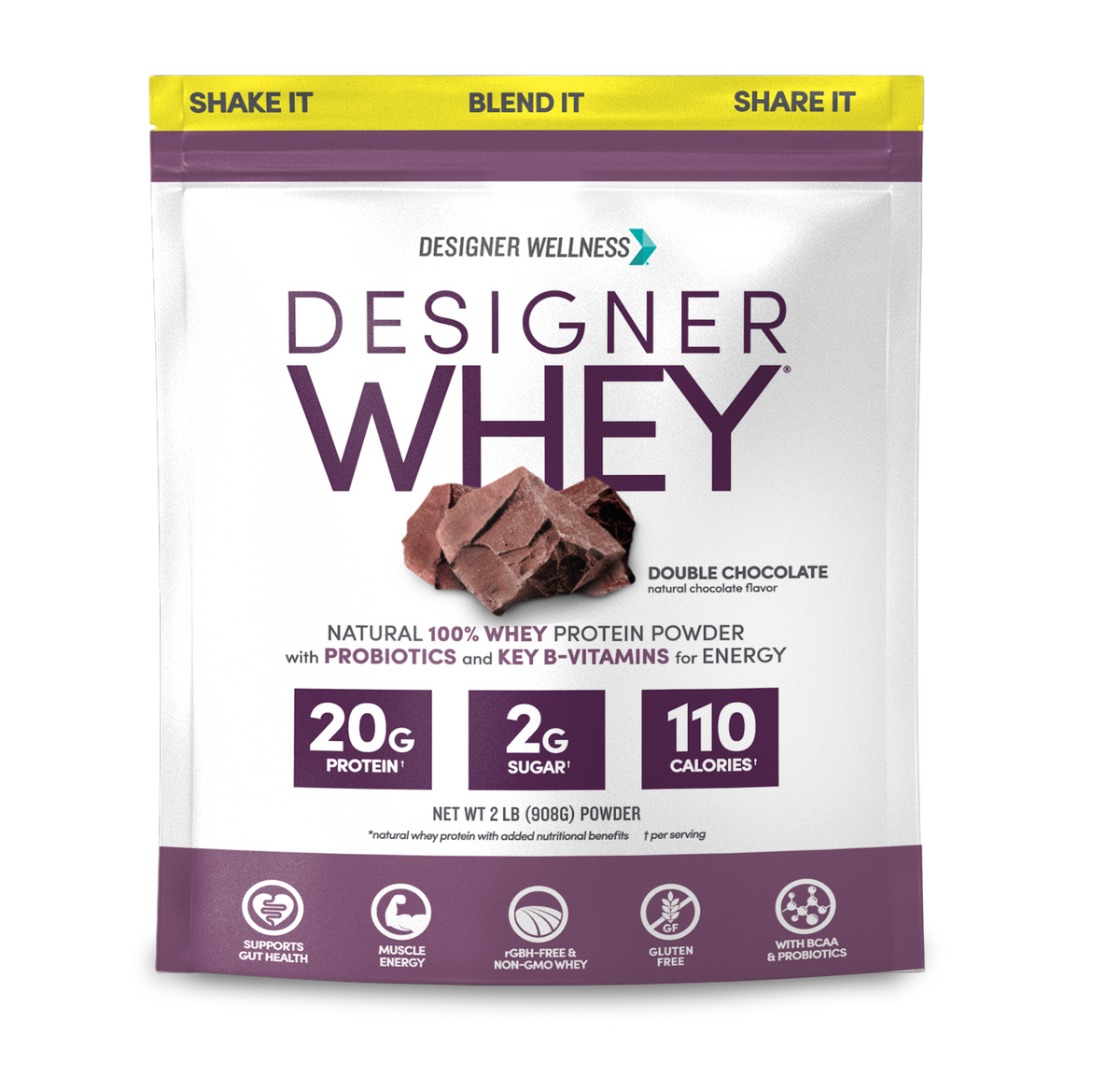 Double Chocolate Designer Whey 2 lb : 100% Whey Protein Powder - Desig ...